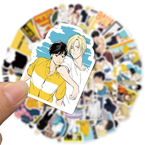 50Pcs Anime Banana Fish Stickers for Car Laptop PVC Backpack Water Bottle Pad Bicycle Waterproof Decal Sticker Kids Toy /Banana Fish