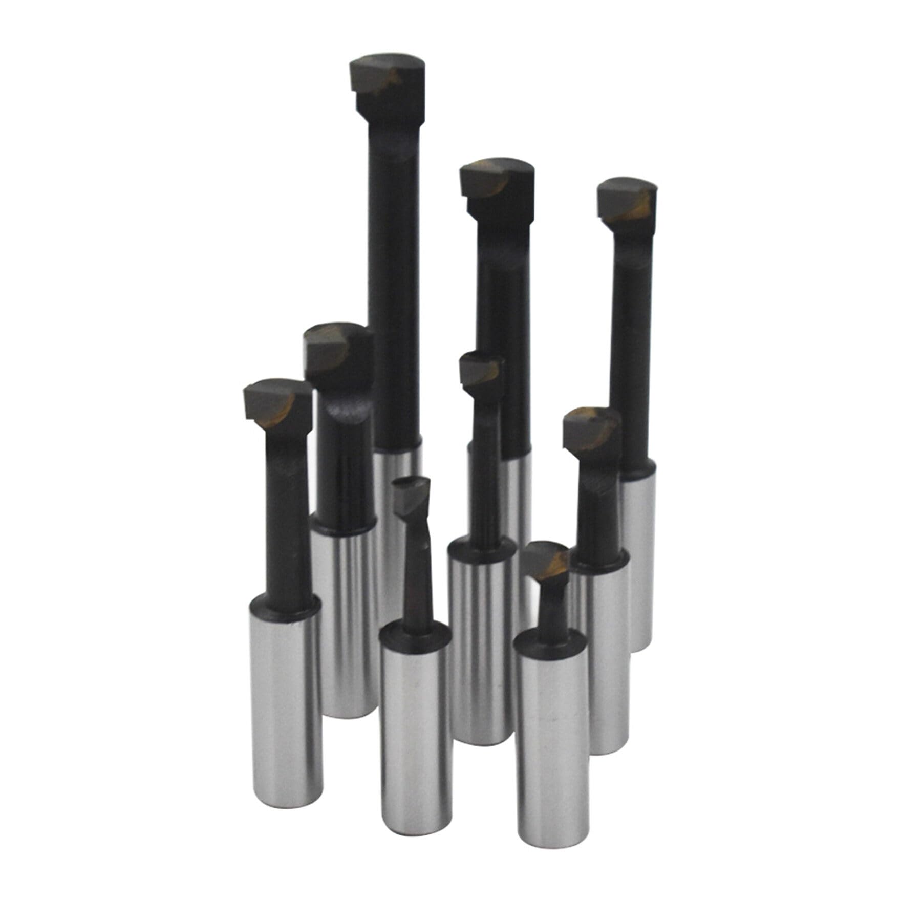 waltyotur 9pcs 2 Boring Head R8 Shank 1/2 Carbide Boring Bar Set Milling HFS