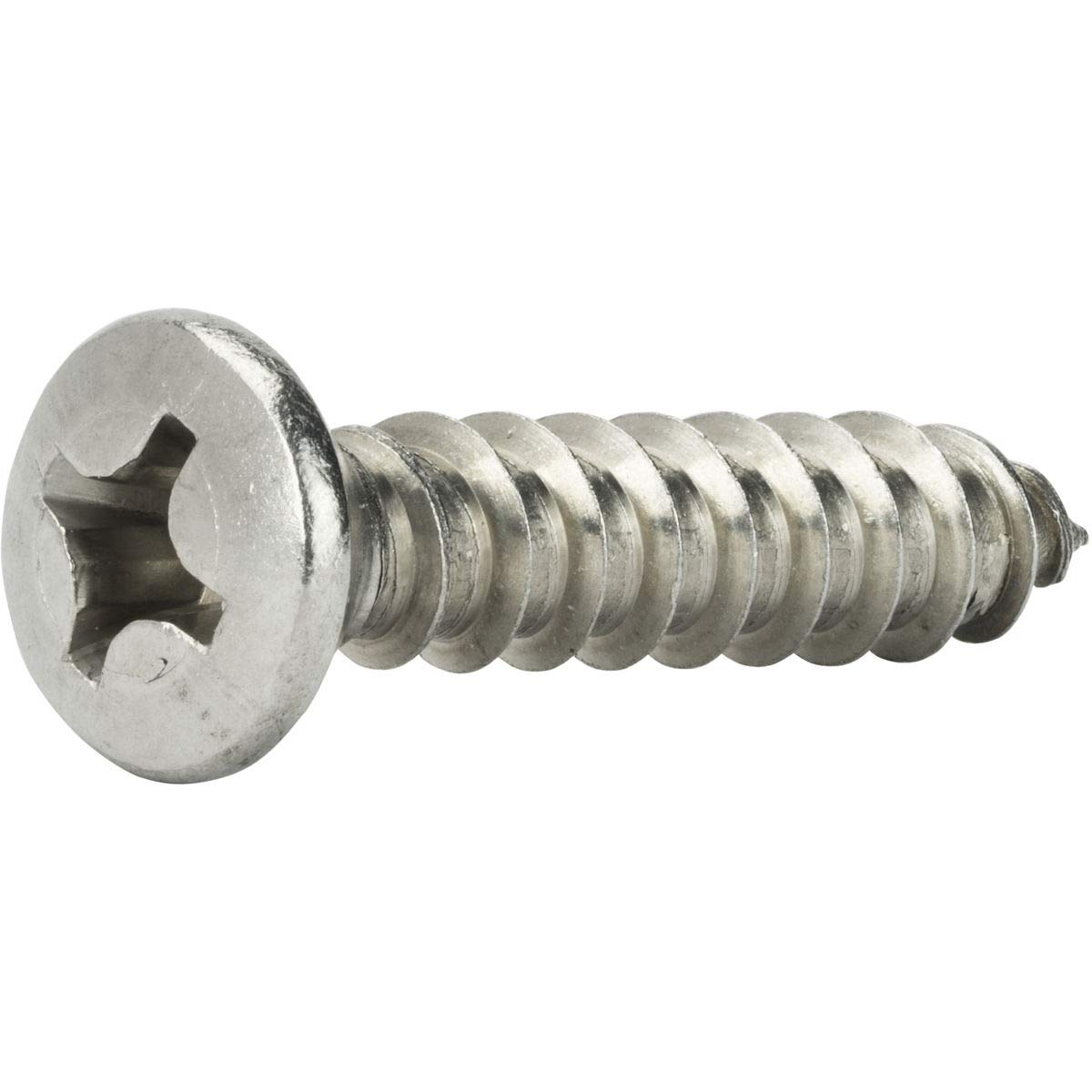 #10 x 1-3/4 Self Tapping Sheet Metal Screws Oval Head Stainless Steel Qty 50