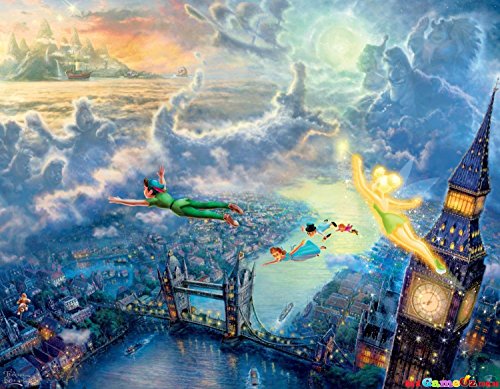 Ceaco Thomas Kinkade The Disney Collection 4 in 1 Multipack & Thomas Kinkade The Disney Dreams Collection 4 in 1 Multipack Lion King, Peter Pan, Princess & The Frog, & Jungle Book Jigsaw Puzzles