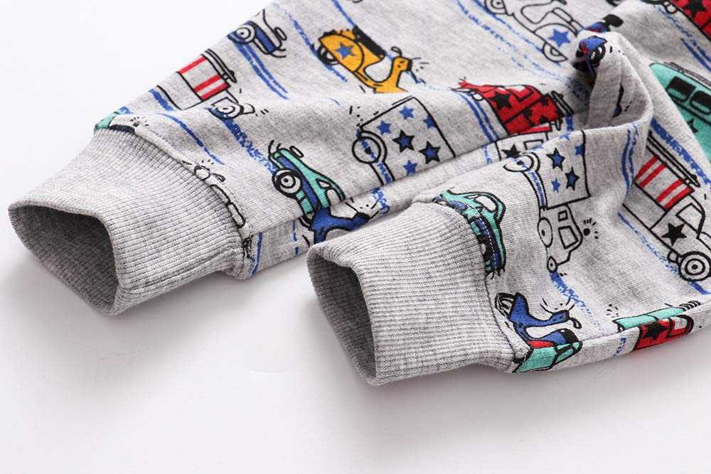 DDSOL Toddler Boy Clothes 2Pcs Vehicle Cars Sweatshirt and Jogger Sweatpant Set Kids Fall Winter Playwear Outfits 3T