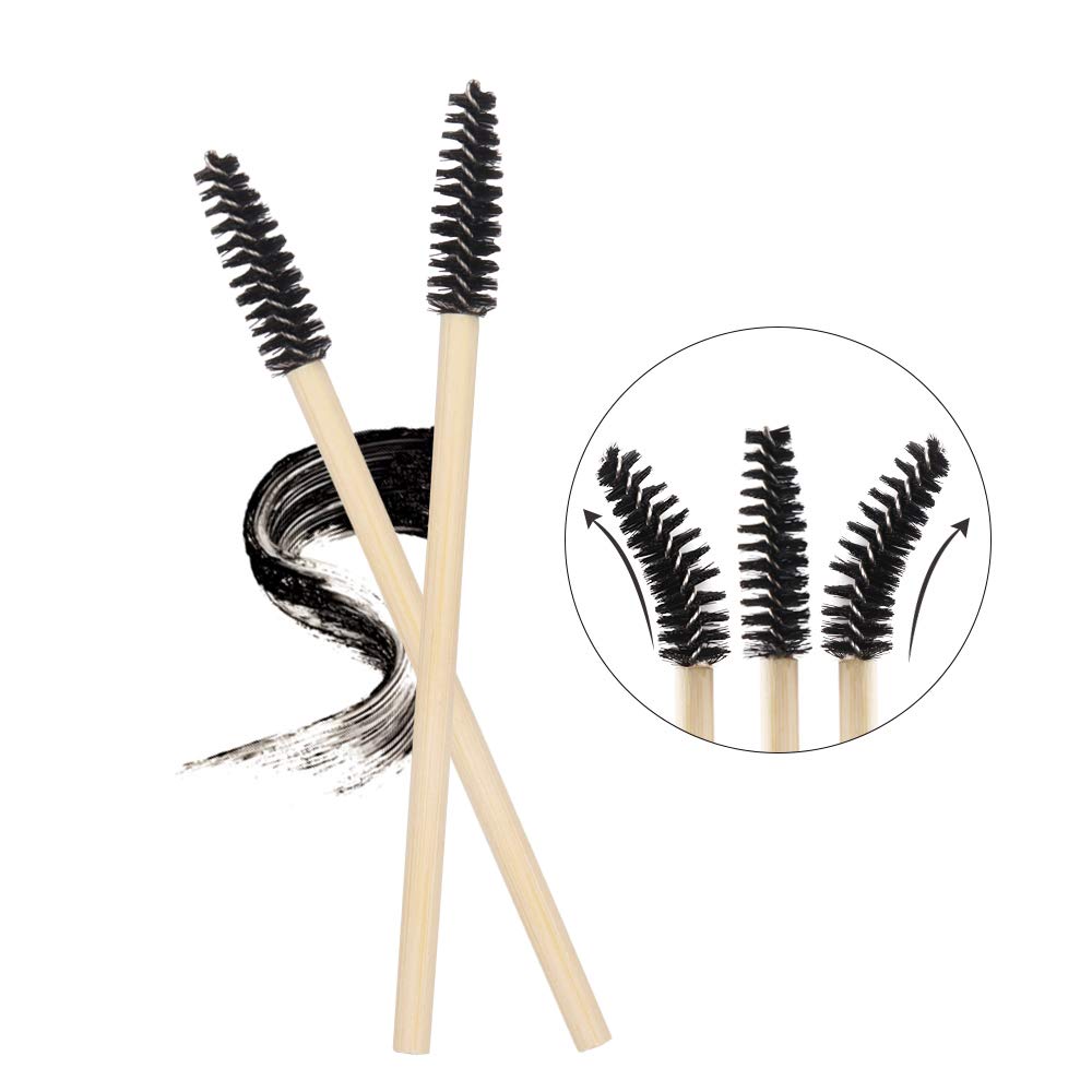 100pcs Bamboo Mascara Wand and Lip Brush,Eyelash Brush Eyebrow Extension Lipstick Tattoo Applicator Makeup Brush Tool(50pcs Mascara Wand 50pcs Lip Brush)