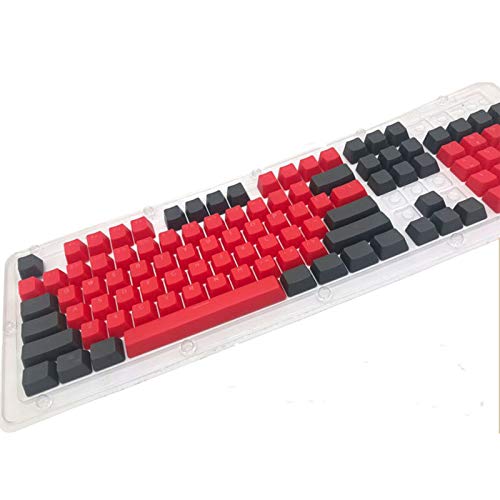 shlutesoy Keyboard Keycaps,104Pcs/Set Double Color Backlight Keycap for Cherry MX Mechanical Keyboard Black Red
