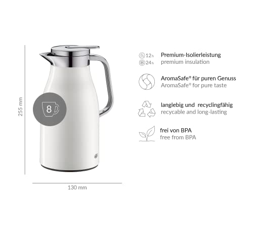 ALFI Thermos Flask, Stainless Steel Plastic Glass, Coconut White, 1 Litre