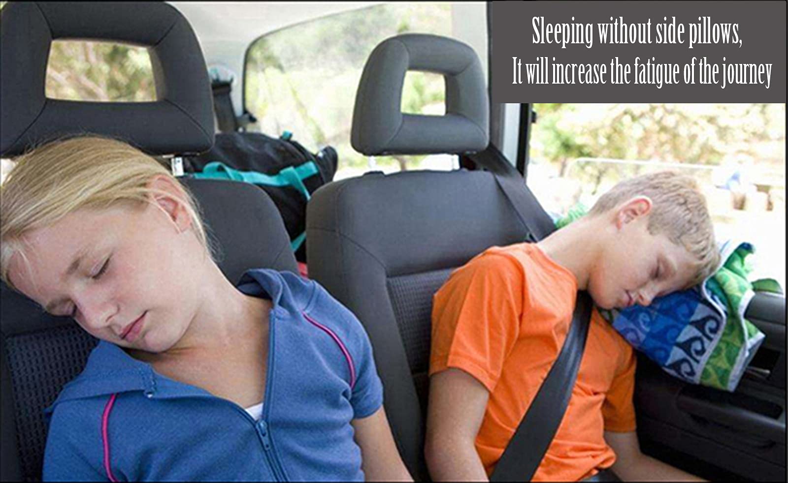 2022 Car Seat Headrest Pillow,car headrest Pillow,car seat Head Support Infant,Premium Seat Head Pillow,Grey Pillow,360 Degree Adjustable,for Children and Adults (-Grey)