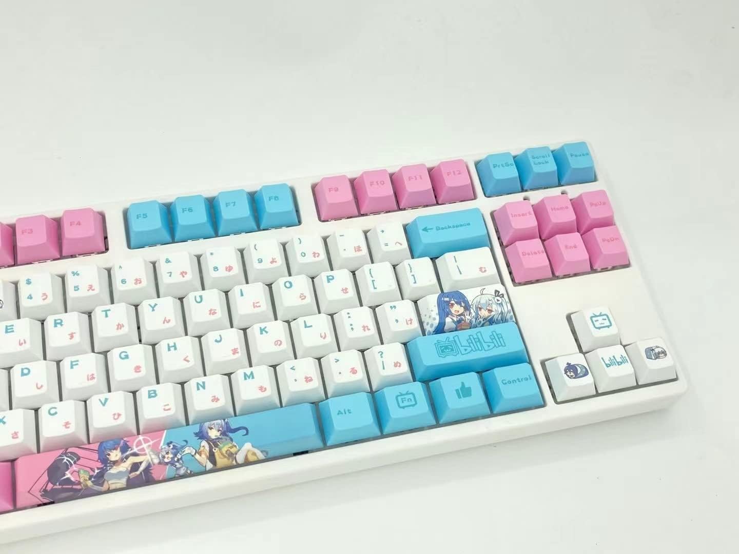 wwkeycaps Gaming Keyboard PBT Dye Upgrade 108 Keycap Set OEM Profile Keycaps Keyset with Puller Japanese Text Mechanical Keyboard (BiliBili)