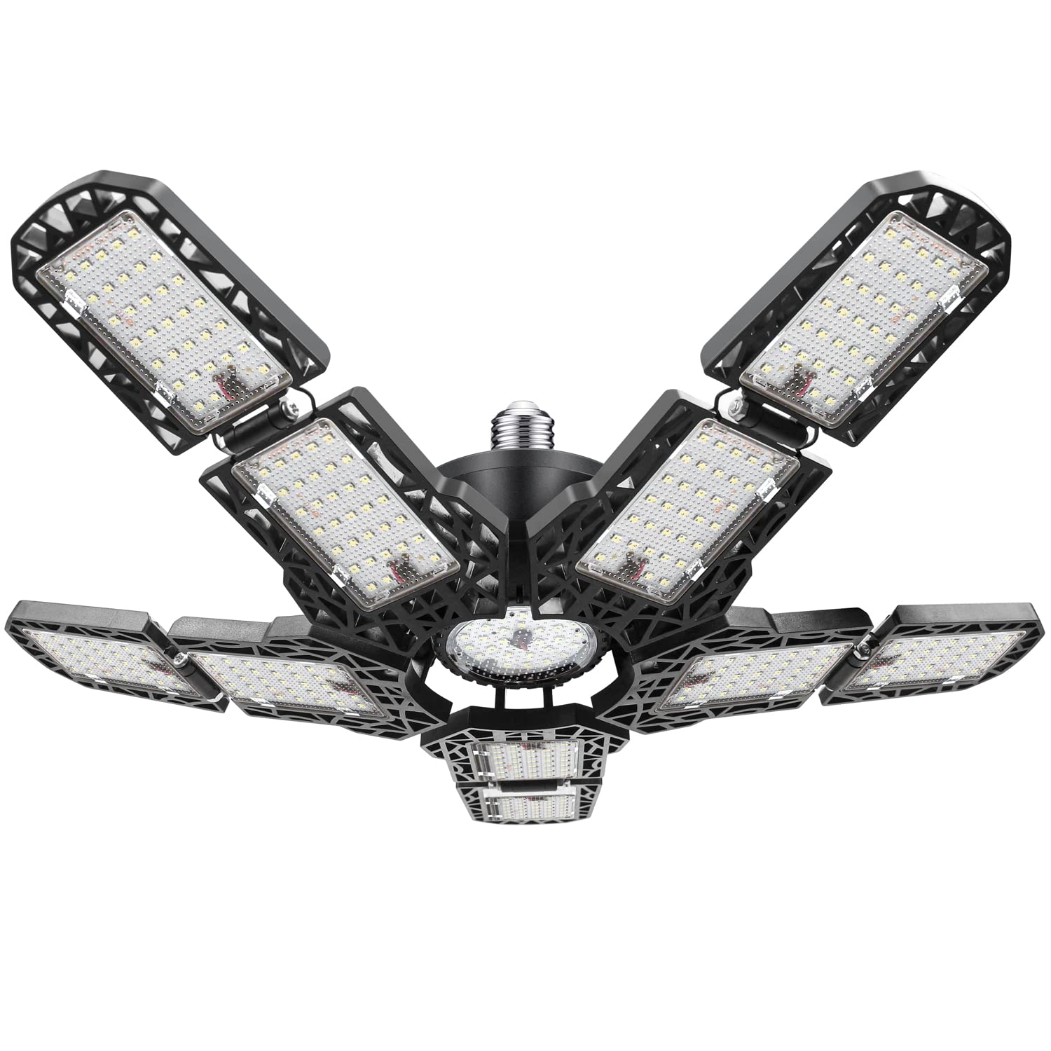 HEYPORK E26/E27 Socket Garage Light 180W 18,000LM 363Pcs LED Shop Light 6,500K Extra Bright LED Indoor Lights Foldable Garage Lighting Adjustable Garage Light Bulbs with Multiple LED Lights Deformable
