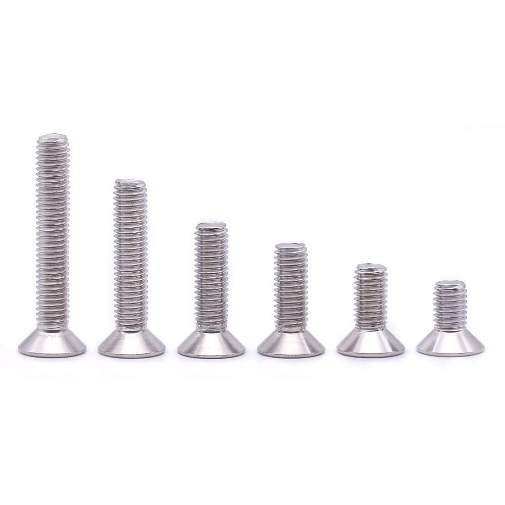 #10-24 x 1/2" Flat Countersunk Head Socket Cap Screws, 304 Stainless Steel 18-8 SS, Full Machine Thread Coverage, Allen Hex Drive, 50 PCS