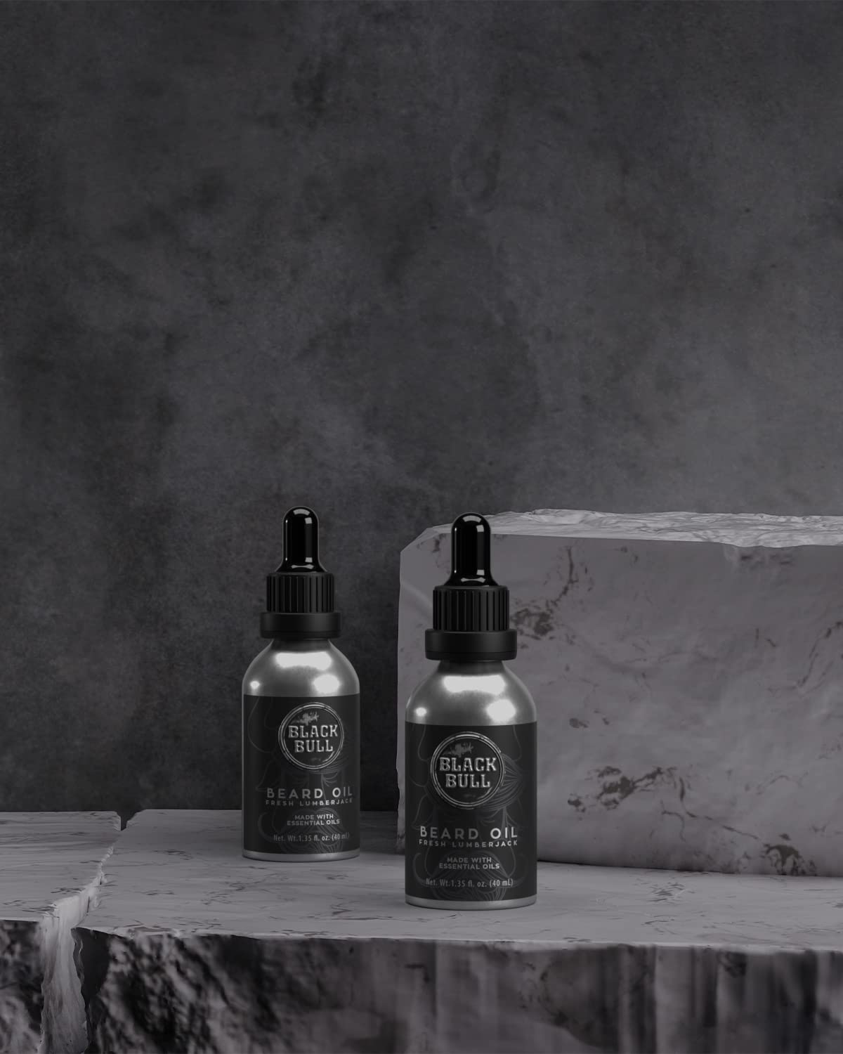 BLACK BULL MEN CARE: Beard Oil, Beard Growth Oil, 100% Natural, made with Essential Oils, Jojoba, Avocado and Menthol, Pack of 2, Beard Products, 40ml