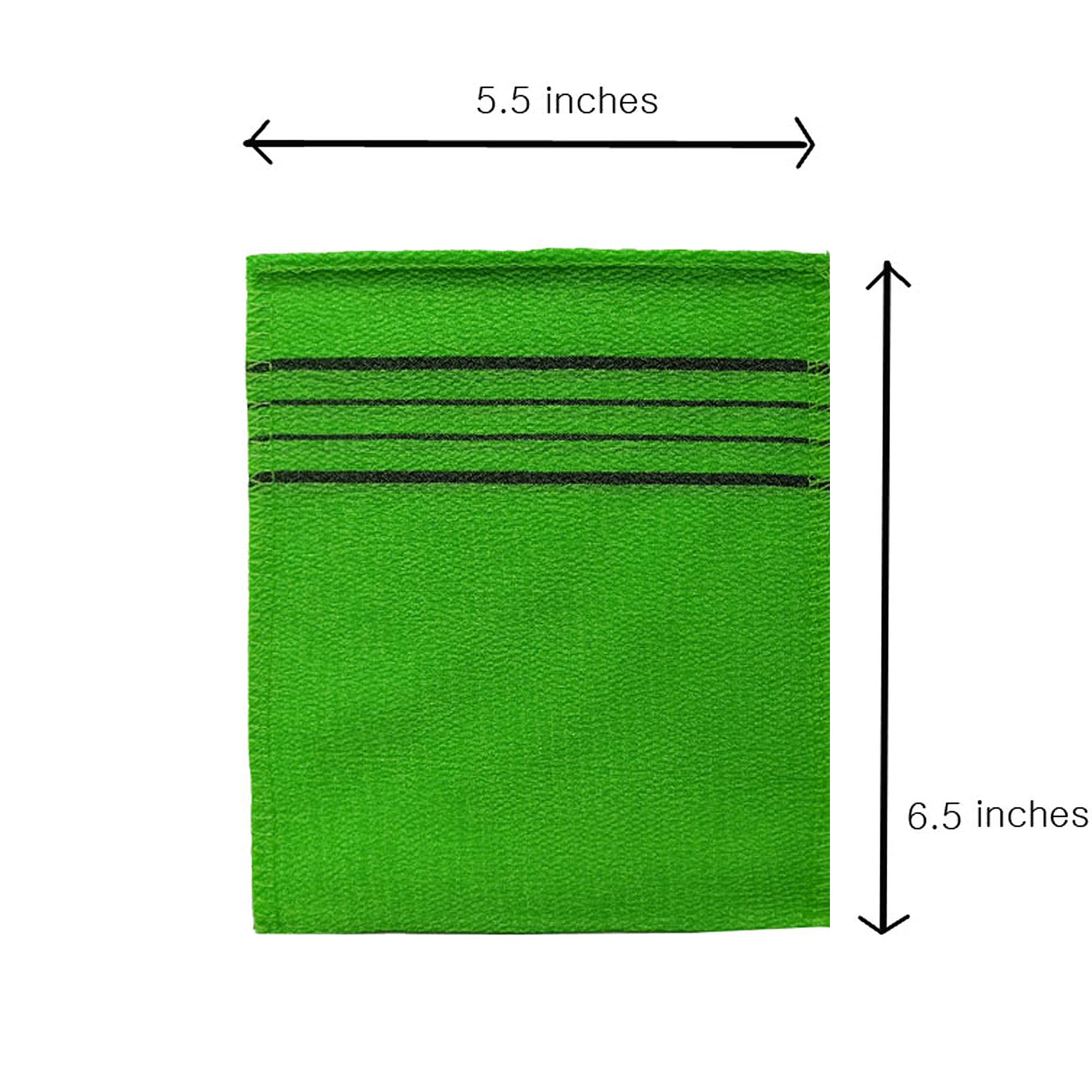 Korean Asian Exfoliating Bath Washcloth Mitt for Remove Dead Skin.Exfoliating Body Scrubber.Exfoliating Gloves for Body Scrub (Green2 Red2)