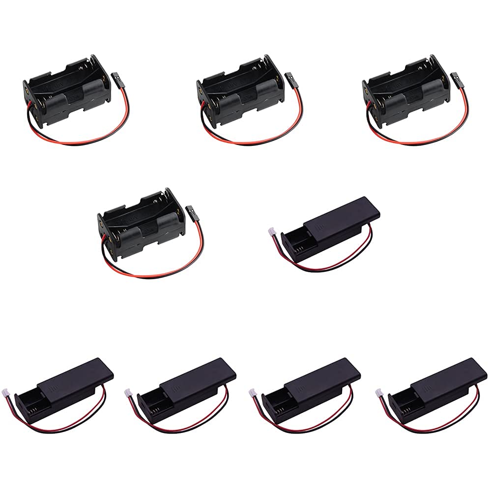 DIYmalls 5pcs AAA Battery Holder 3V + 4pcs AA Battery Case Box 6V