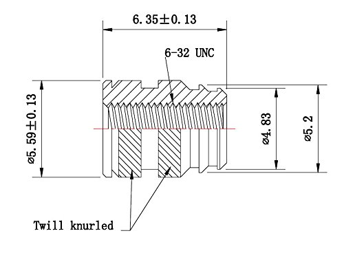[initeq] #6-32 Threaded Heat Set Inserts for 3D Printing (100, Long)
