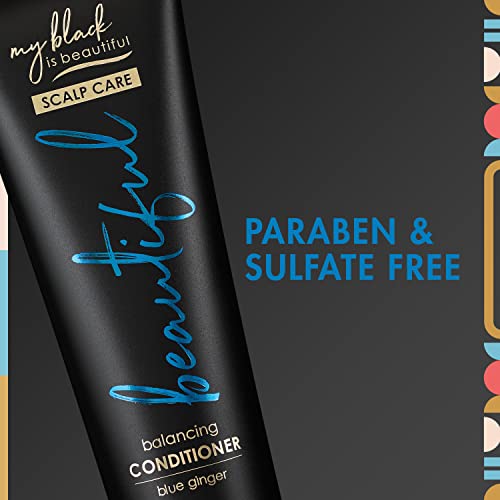MY BLACK IS BEAUTIFUL Balancing Sulfate Free Conditioner for Dry and Damaged Hair, Blue Ginger Mint, 8.4 fl oz