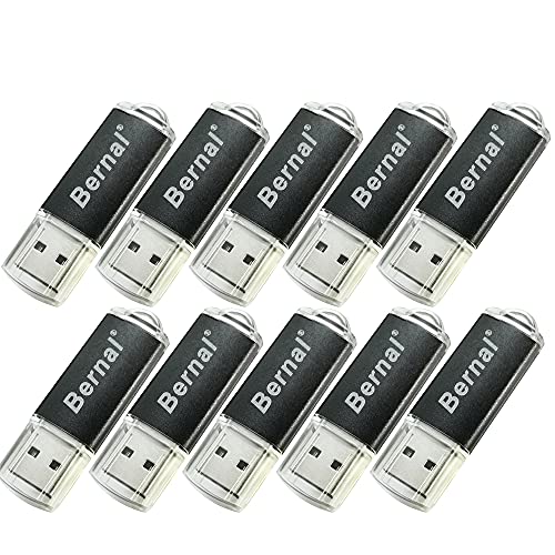 10pcs/Bag High Speed Pendrive USB Flash Drives Metal Thumb USB 2.0 Business use USB Disk On Key (2GB, Black)