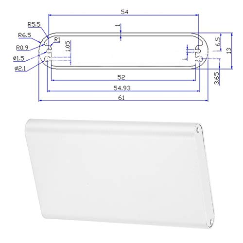 Anticorrosion 13x61x100mm Aluminum Alloy Enclosure Electronic Case for Industrial Equipment Shell(Sandblasted Oxidized Silver)