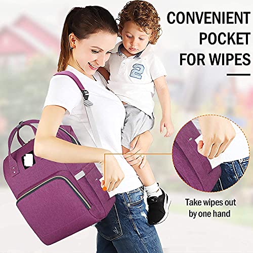 Diaper Bag Backpack Bag Baby Bags for Mom and Dad Maternity Diaper Bag with USB Charging Port Stroller Straps Thermal Pockets,Water Resistant