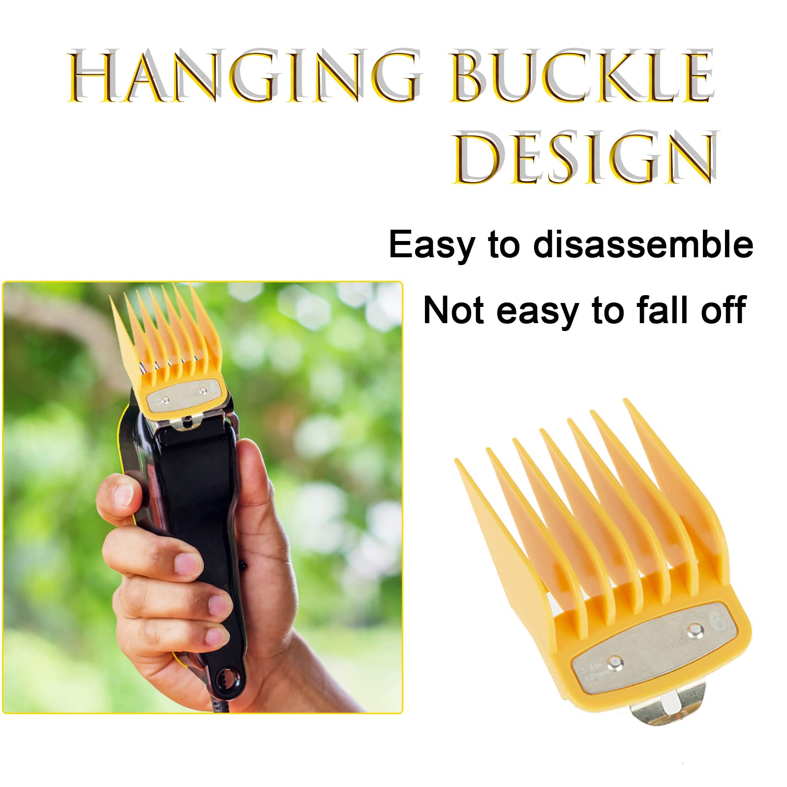 10PCS Hair Clipper Cutting Guides Combs with Metal Clip Colored Clipper Guards for Wahl Clipper Trimmer Guards Attachment from 1/16 Inch to 1 Inch, Compatible with Most Wahl Clippers