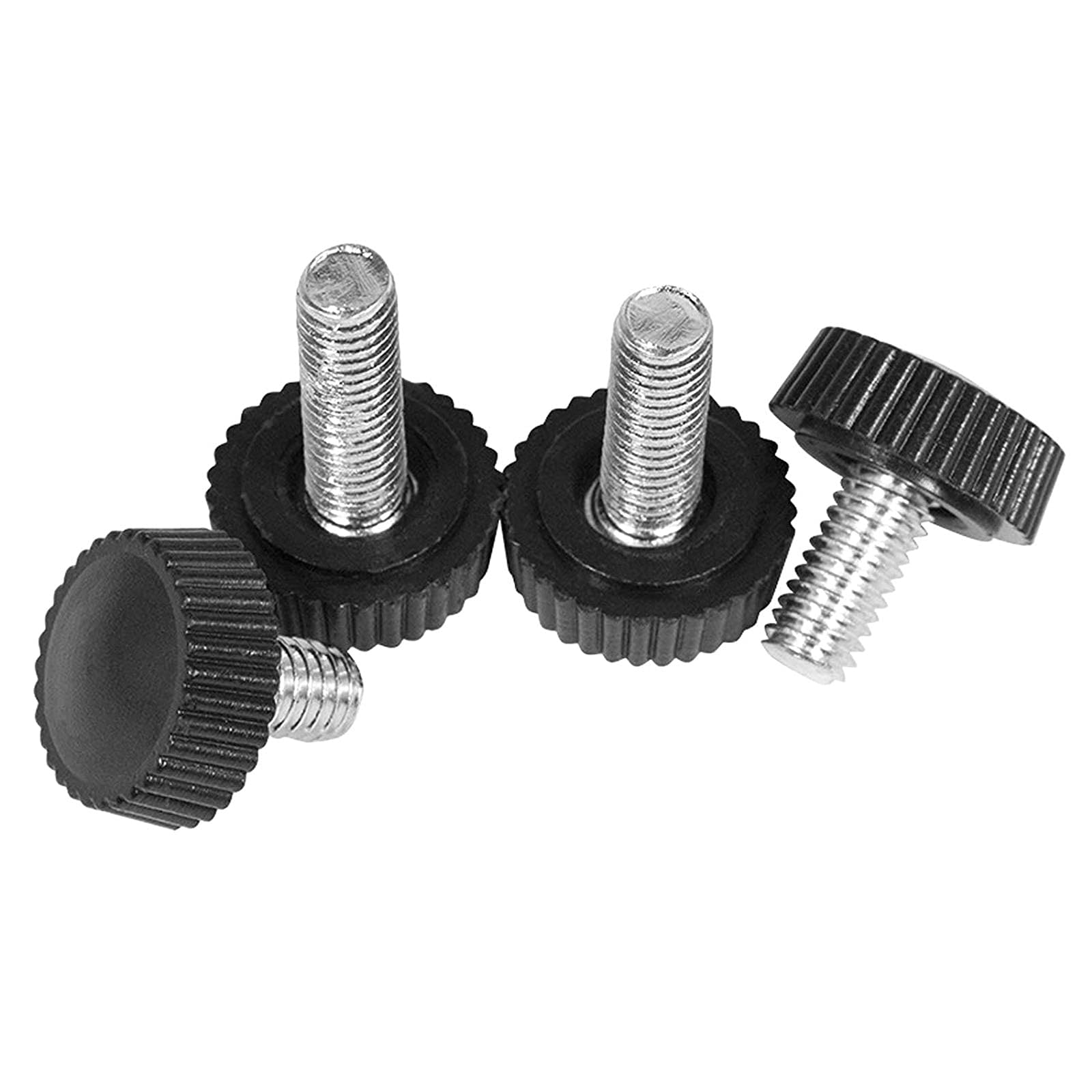 M5x8mm Male Thread Thumb Screw Knobs,Grip Thumb Screw,Threaded Knurled Knobs Grip,Round Head Clamping Knobs (20 Pcs Black)
