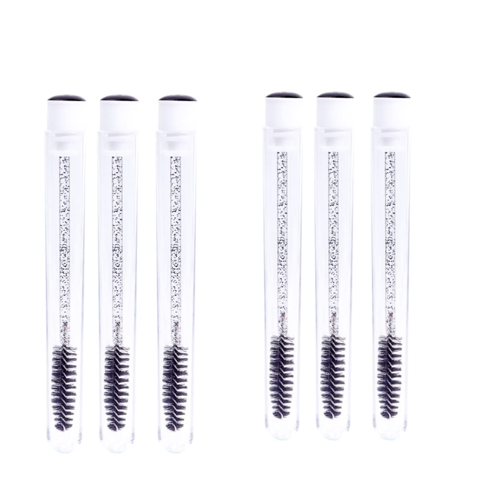 20 Pcs Disposable Mascara Brushes Diamond Eyelash Spoolies Makeup Brush Mascara Wand in Sanitary Tube Lash Supplies (Black) …