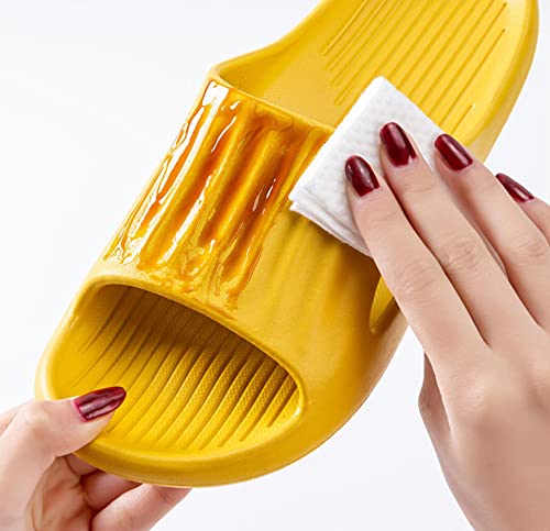 “N/A” Home Step Summer Couple Soft Slippers Thick Bottom Home Non-Slip Bathroom Bath Eva Sandals 36-37 Yellow