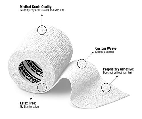 (14-Pack) 2” x 5 Yards | White Self Adhesive Bandage Wrap – Breathable Self Adherent Wrap for People & Pets - Athletic Elastic Cohesive Bandage for Sports Injury: Ankle, Knee & Wrist sprains