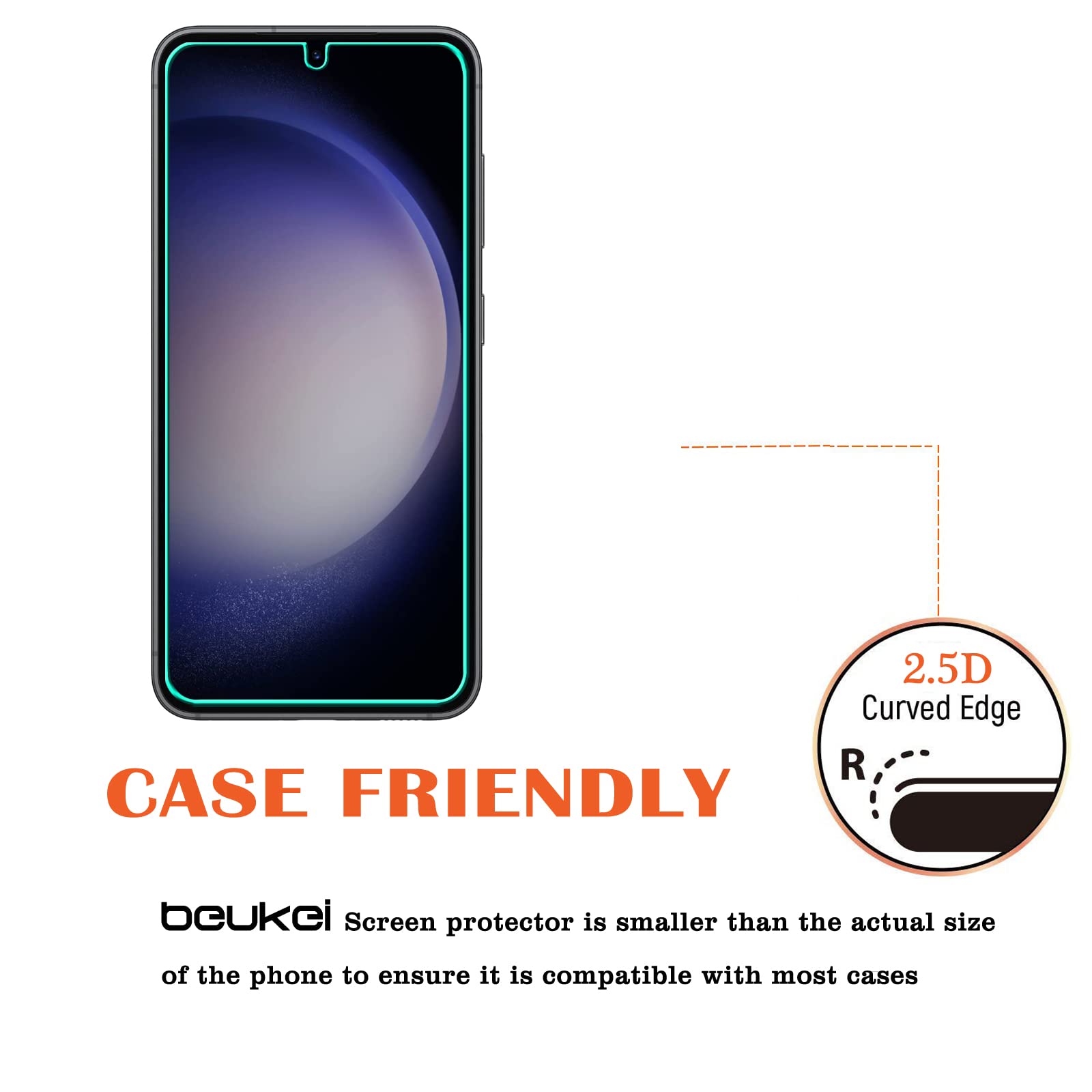(3 Pack) Beukei Compatible for Samsung Galaxy S23 PLUS 5G (Galaxy S23+ 5G) [6.6 Inch Display Support Fingerprint Unlock] Screen Protector Tempered Glass, Touch Sensitive,Case Friendly, 9H Hardness [Not For S23 Ultra]