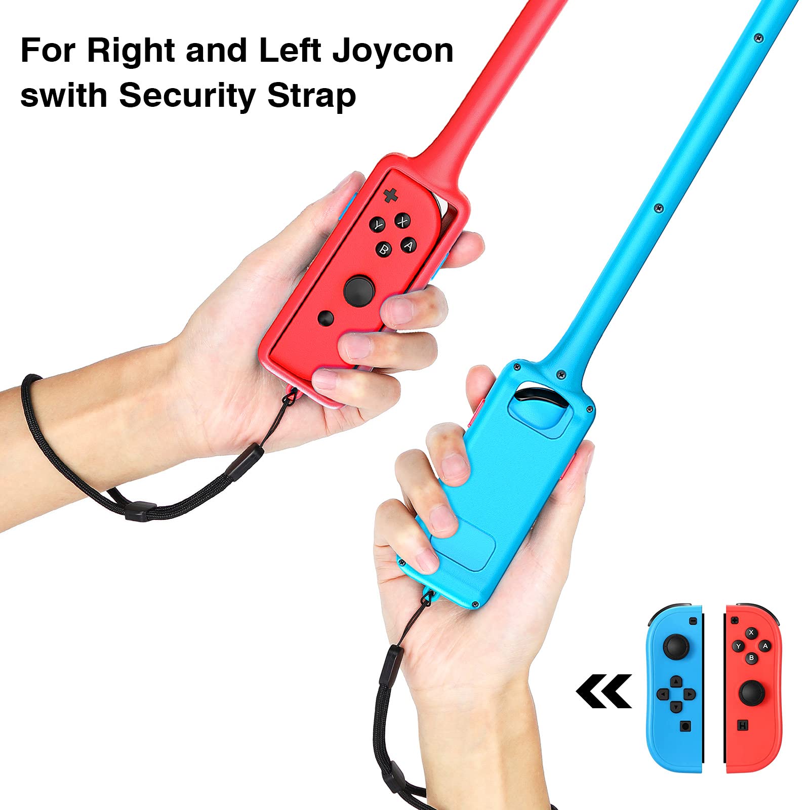(2 Pack) GTAplam Golf Club Compatible with Nintendo Switch, Joy Con Controller Grip for Mario Golf, Golf Games Hand Grip Accessories for Super Rush - Red & Blue
