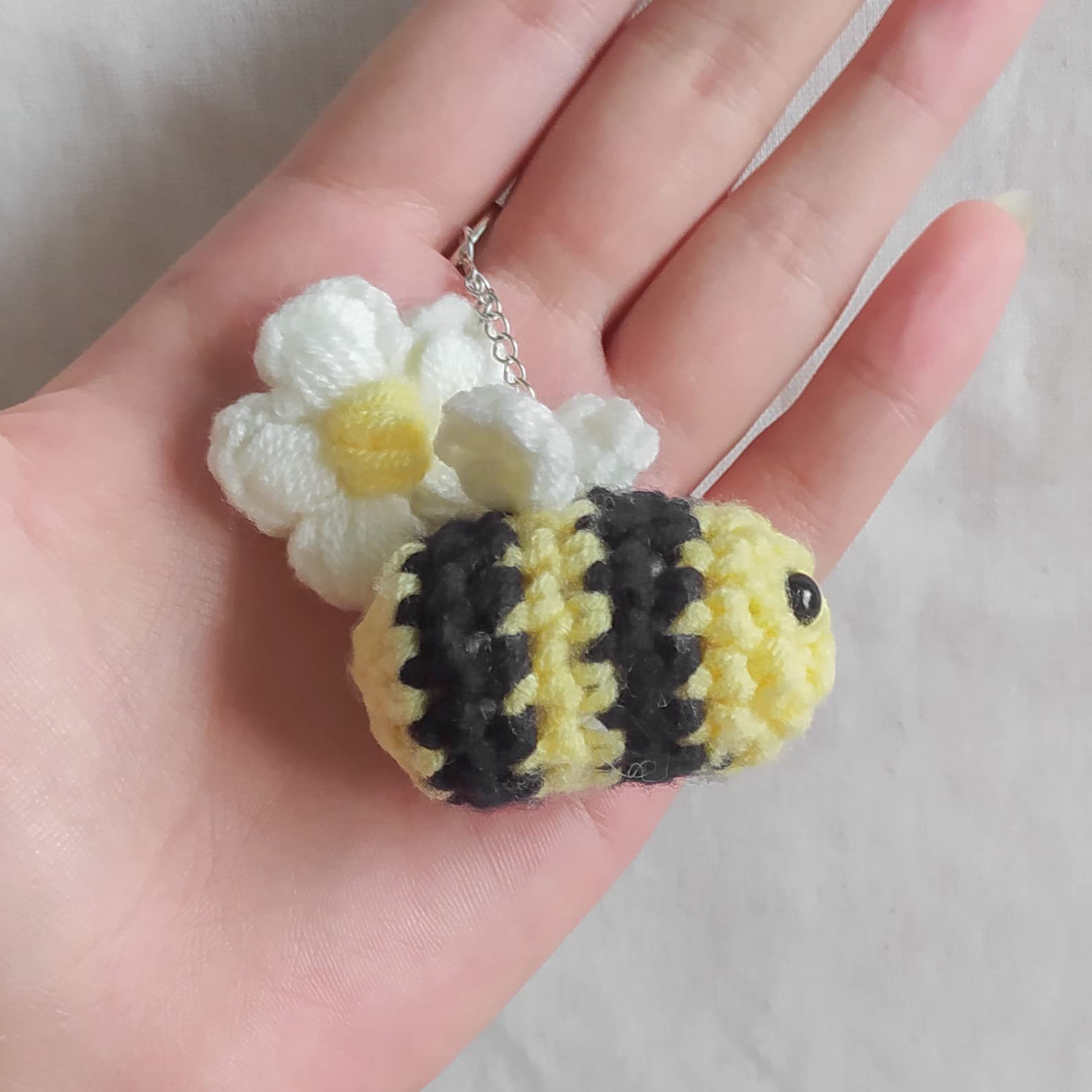 (2 pcs) Mommy to bee Baby Shower Gift Keychain Key ring Bag Purse Charm Crochet Handmade Plush Doll Amigurumi