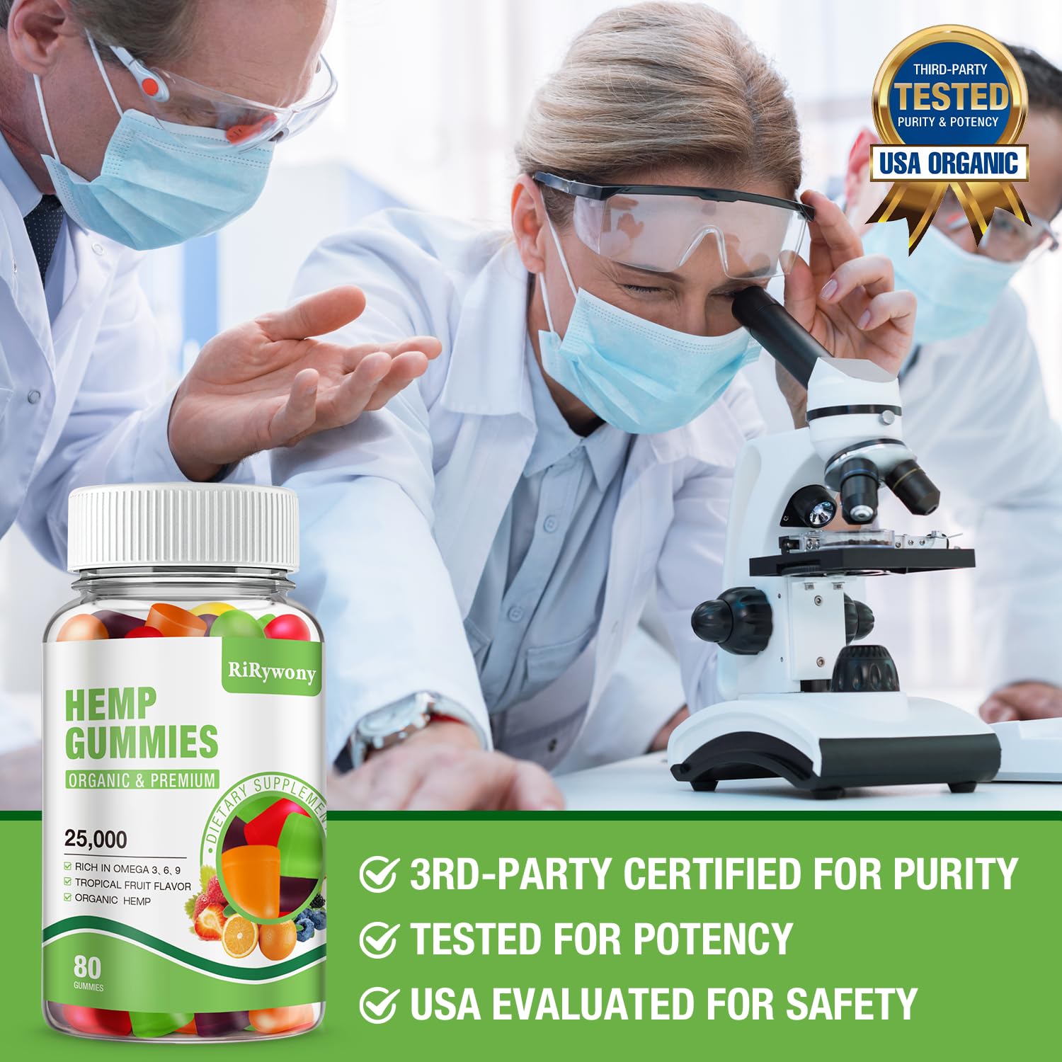 (2 Packs) Hemp Gummies High Potency - Pure Extra Strength Organic Hemp Oil Gummies - 100% Natural Bear Hemp Gummy for Adults - 160 Edibles Gummies