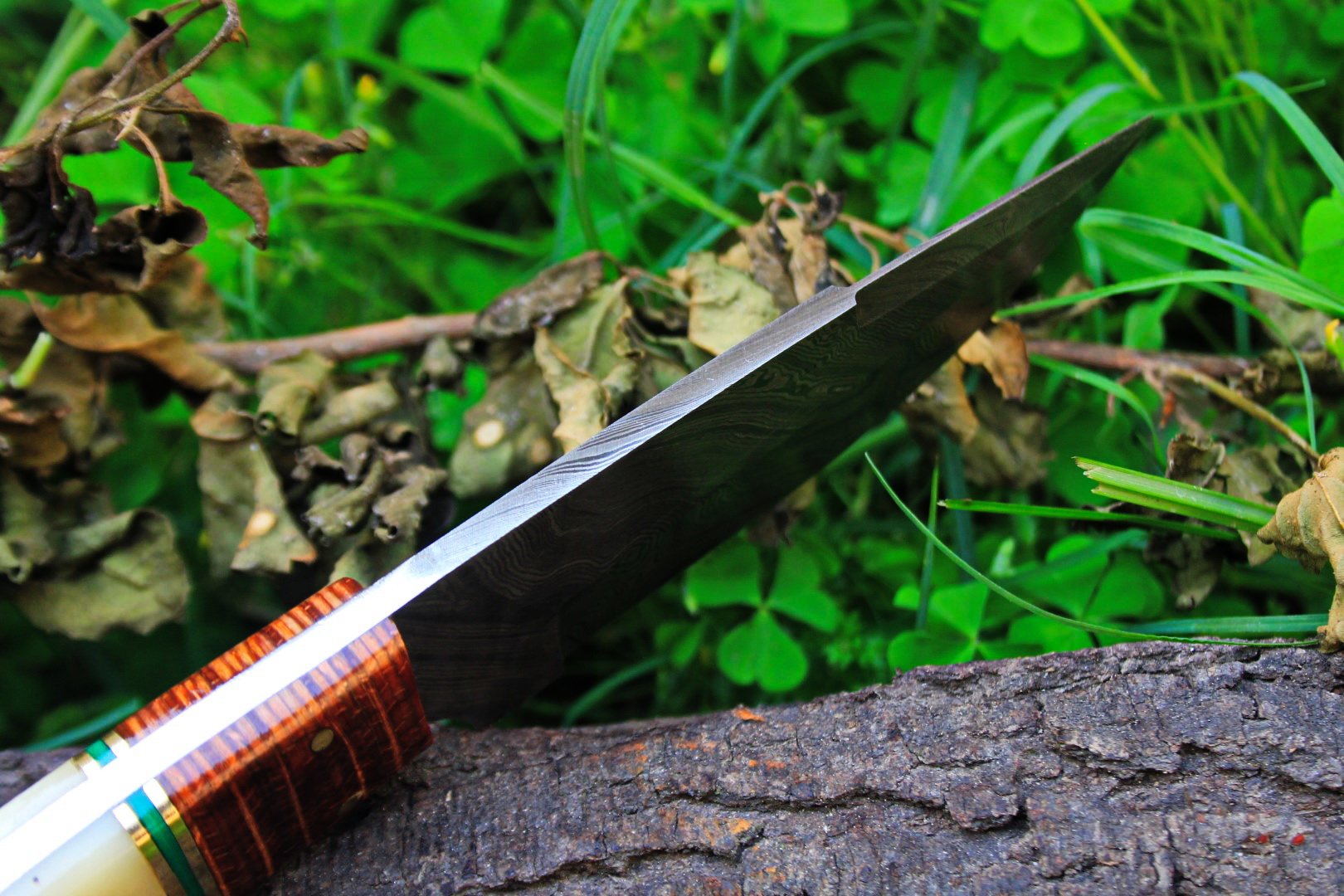 (12 8/8) DKC-192 Spirit Hunter Damascus Hunting Handmade Knife Fixed Blade 9 oz 9" Long 4.5" Blade