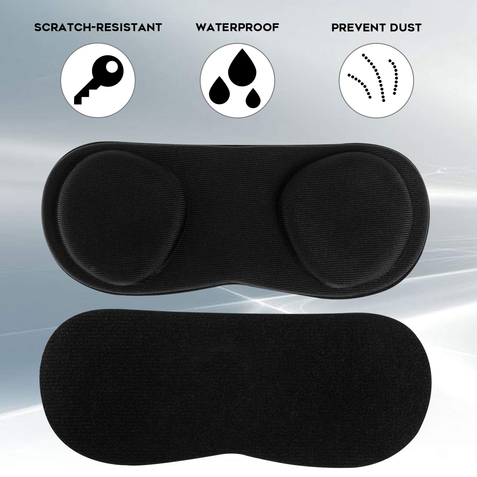 (2 Pack) Seltureone Compatible for Quest 2 VR Lens Protect Cover Dust Proof Cover, Washable Protective Sleeve, Black