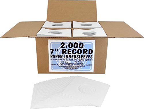 (2000) Archival Quality Acid-Free Heavyweight Paper Inner Sleeves for 7" Vinyl Records #07IW