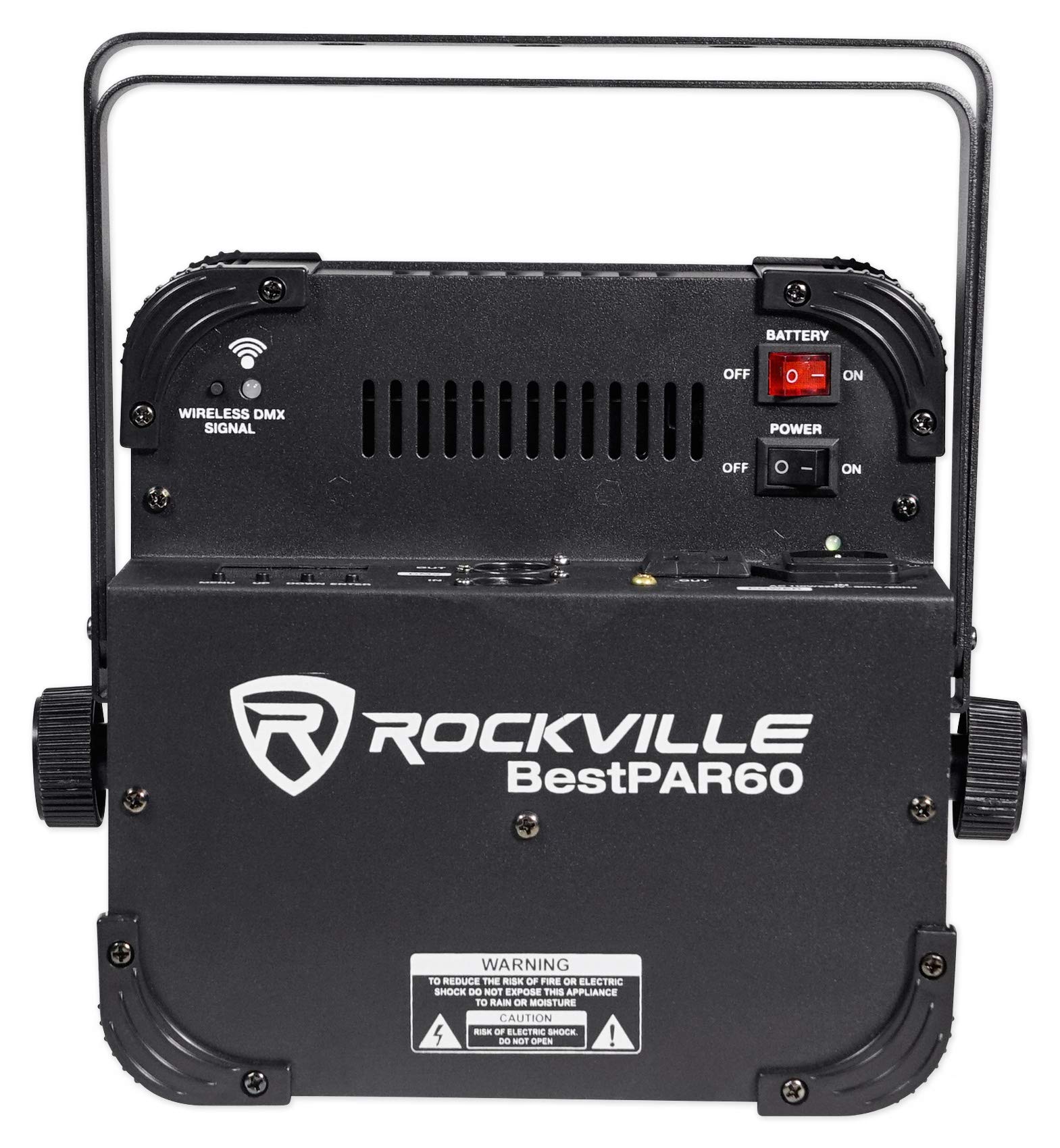(2) Rockville Best PAR 60 Rechargeable Wash Lights w/Wireless DMX+RGBWA+UV+Bag