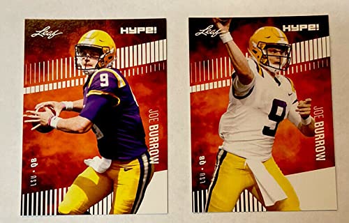 (2) “Mint” Joe Burrow 2020 Leaf Hype Limited Edition to 5,000 Rookie Card LOT!