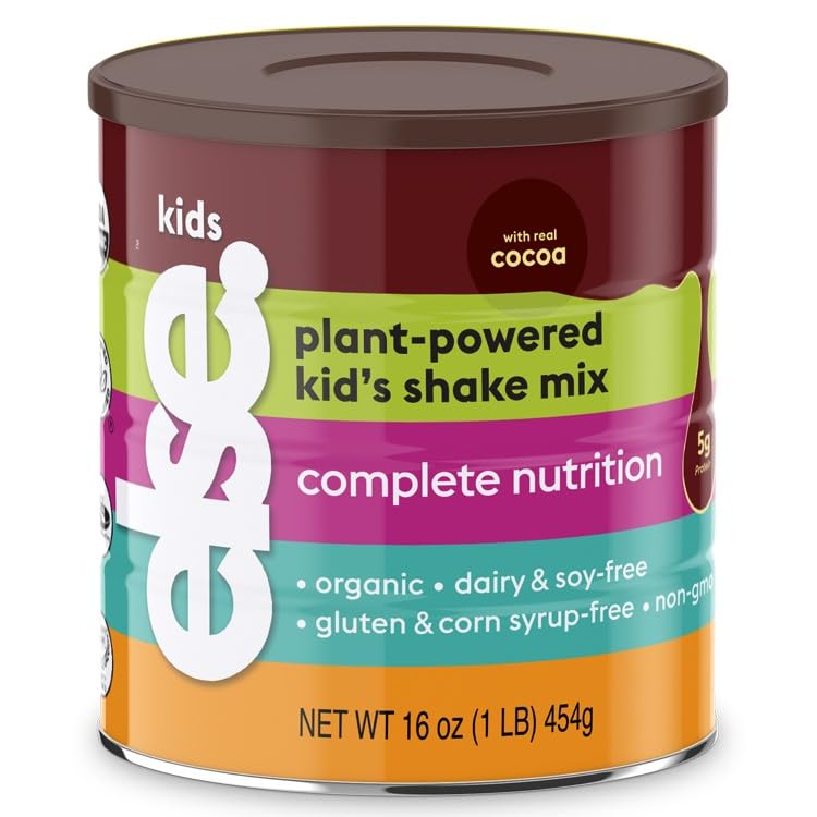 (2 Pack) Else Nutrition Kids Organic complete nutrition Shake Powder, Plant-Based, Less Sugar, Clean, Complete Childrensā Nutritional Drink Mix, Whey-free, Soy-free, Dairy-Free, 16 oz, Chocolate and Vanilla