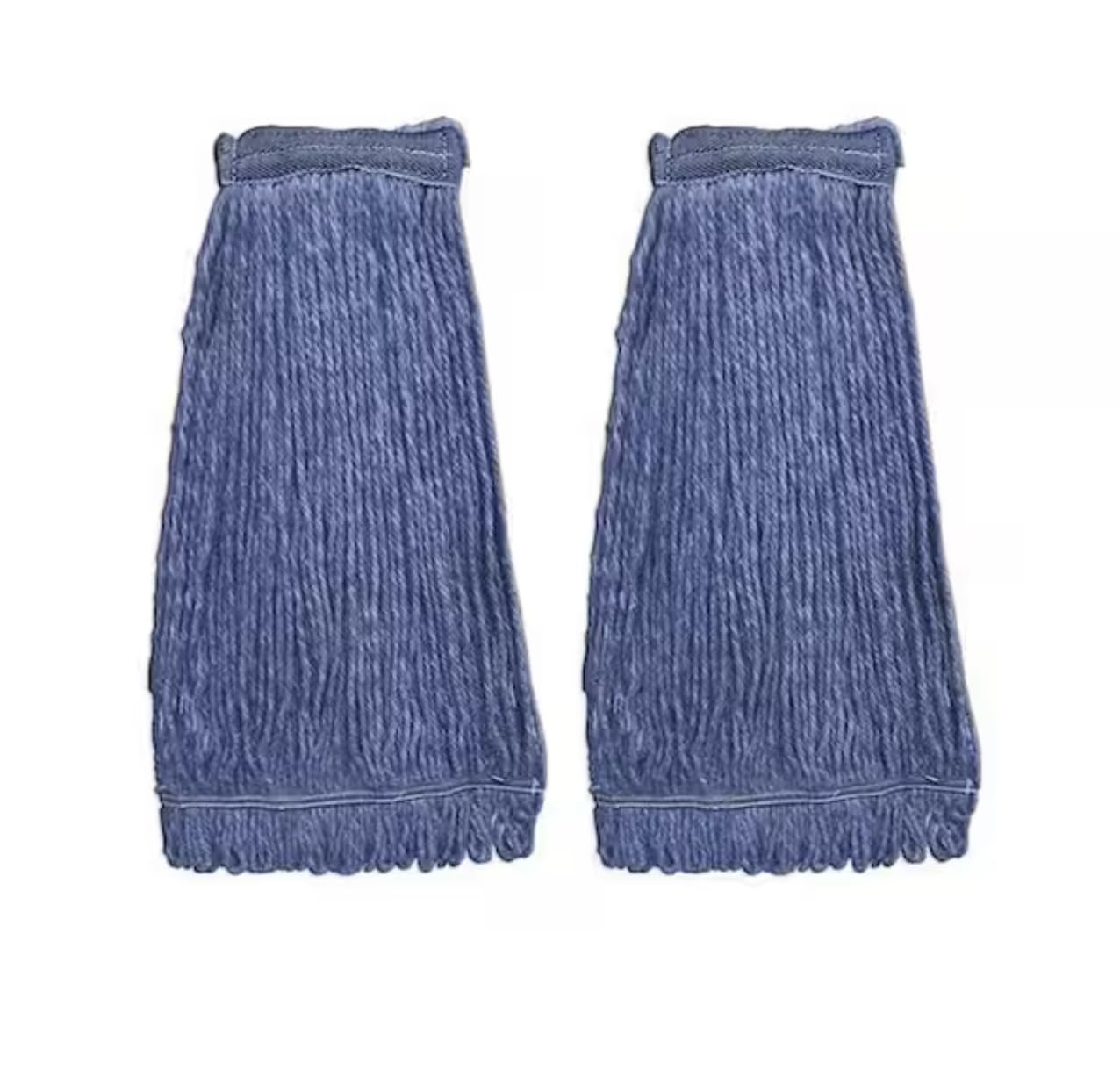 (2-Pack) Heavy Duty Commercial Blue, Mop Head Replacement, Wet Industrial Cotton Looped End String Cleaning Flat Mop Head Refill