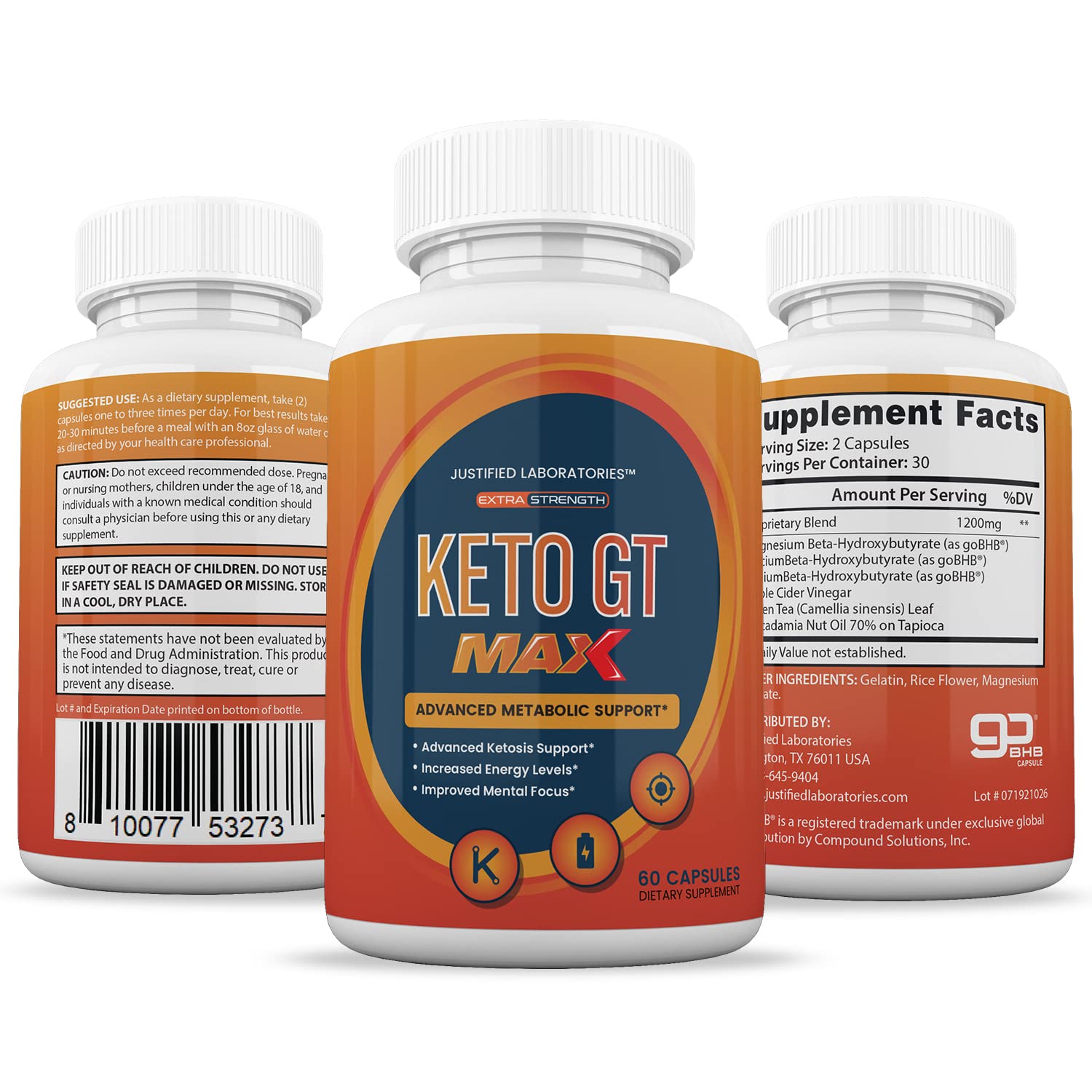 (2 Pack) Keto GT Max 1200MG Includes Apple Cider Vinegar goBHB Exogenous Ketones Keto Pills Supplement Premium Ketosis Support for Men Women 120 Capsule