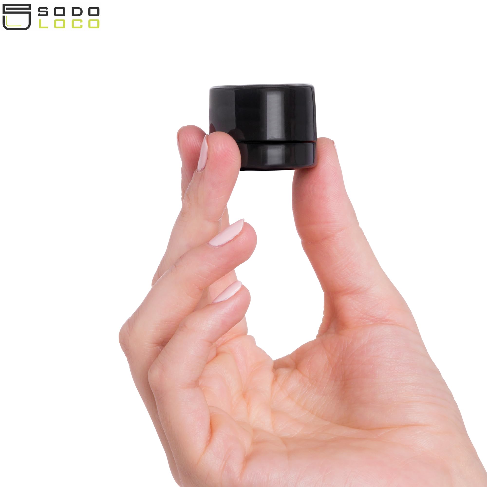 (200 Pack) 5ml Thick Glass Jars with Black Child Resistant Lids - Storage for Oil, Lip Balm, Wax, Cosmetics - Mini Child Proof Container