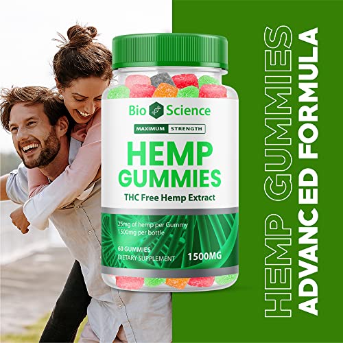 (3 Pack) Bioscience Hemp Gummies - Official Formula - Bioscience CDC Gummies, Bio Science Gummies 25mg Per Gummy, 1500mg Per Bottle, Extra Strength Formula, Great Taste, Big Shape Gummy (180 Gummies)