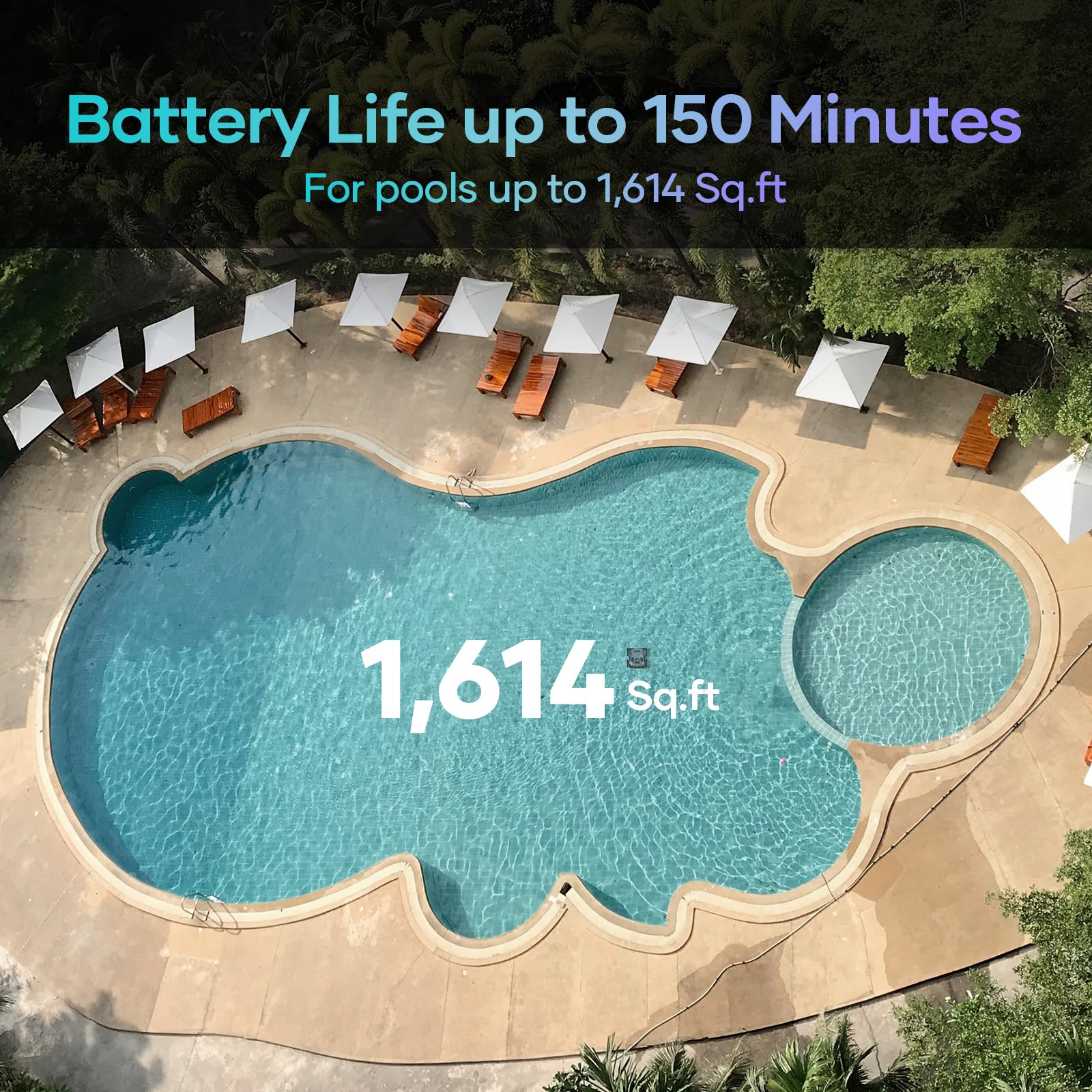 (2024 Upgrade) AIPER Seagull Pro Cordless Robotic Pool Cleaner, Wall Climbing Suction Pool Cleaner Lasts up to 150 Mins, Quad-Motor System, Smart Navigation, Ideal for In-Ground Pools up to 40 FT