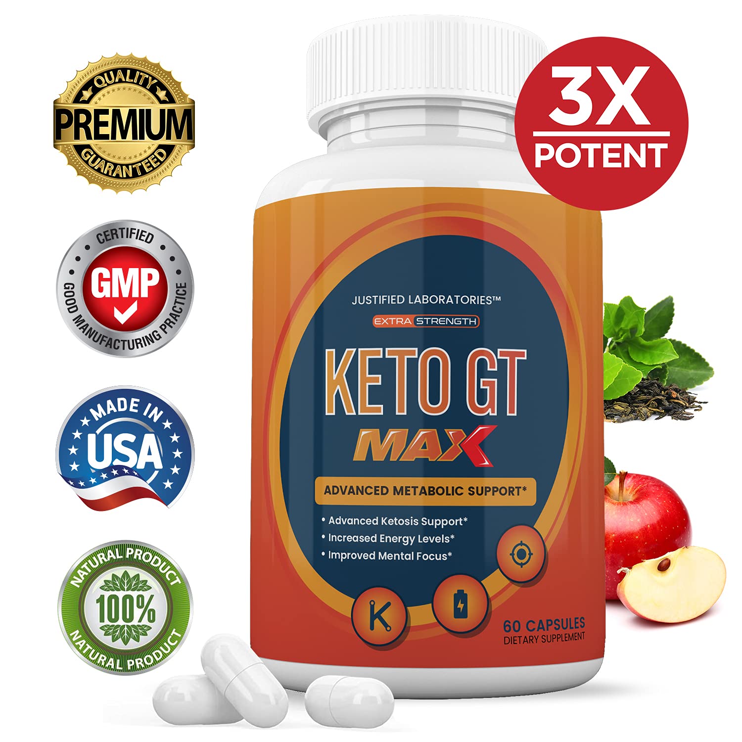(2 Pack) Keto GT Max 1200MG Includes Apple Cider Vinegar goBHB Exogenous Ketones Keto Pills Supplement Premium Ketosis Support for Men Women 120 Capsule