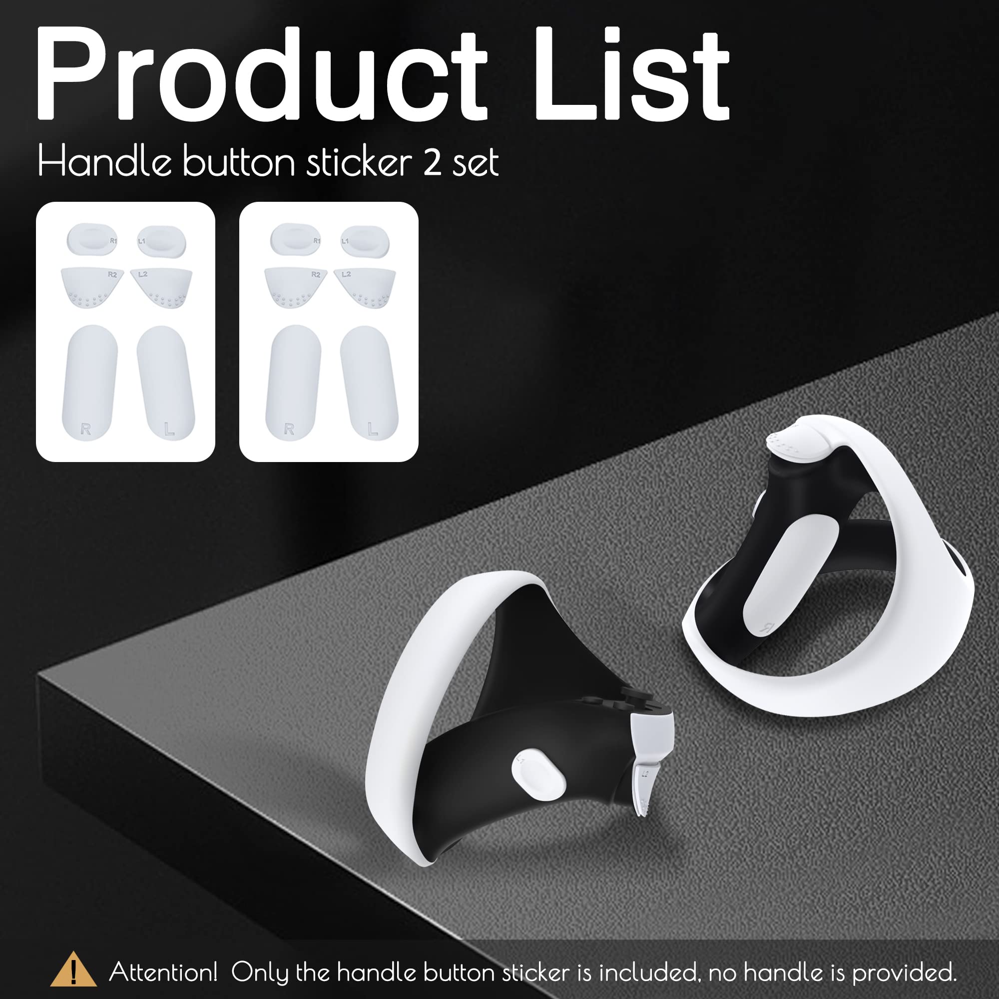 (2 Pairs) Orzero Compatible for PS VR2 Controller Grips Cover, Anti-Slip Mat, Thumb Button Caps, Soft Silicone Comfort Sets for PlayStation VR2 PS VR2