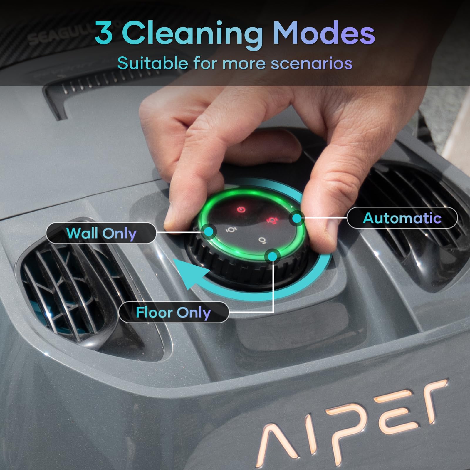 (2024 Upgrade) AIPER Seagull Pro Cordless Robotic Pool Cleaner, Wall Climbing Suction Pool Cleaner Lasts up to 150 Mins, Quad-Motor System, Smart Navigation, Ideal for In-Ground Pools up to 40 FT