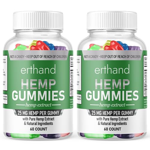 (2 Pack) Erthand Hemp Gummies - Erthand Hemp Premium Blend Hemp Gummies, Erthand Hemp Extract Gummies, Advanced Formula Supplement (120 Gummies)
