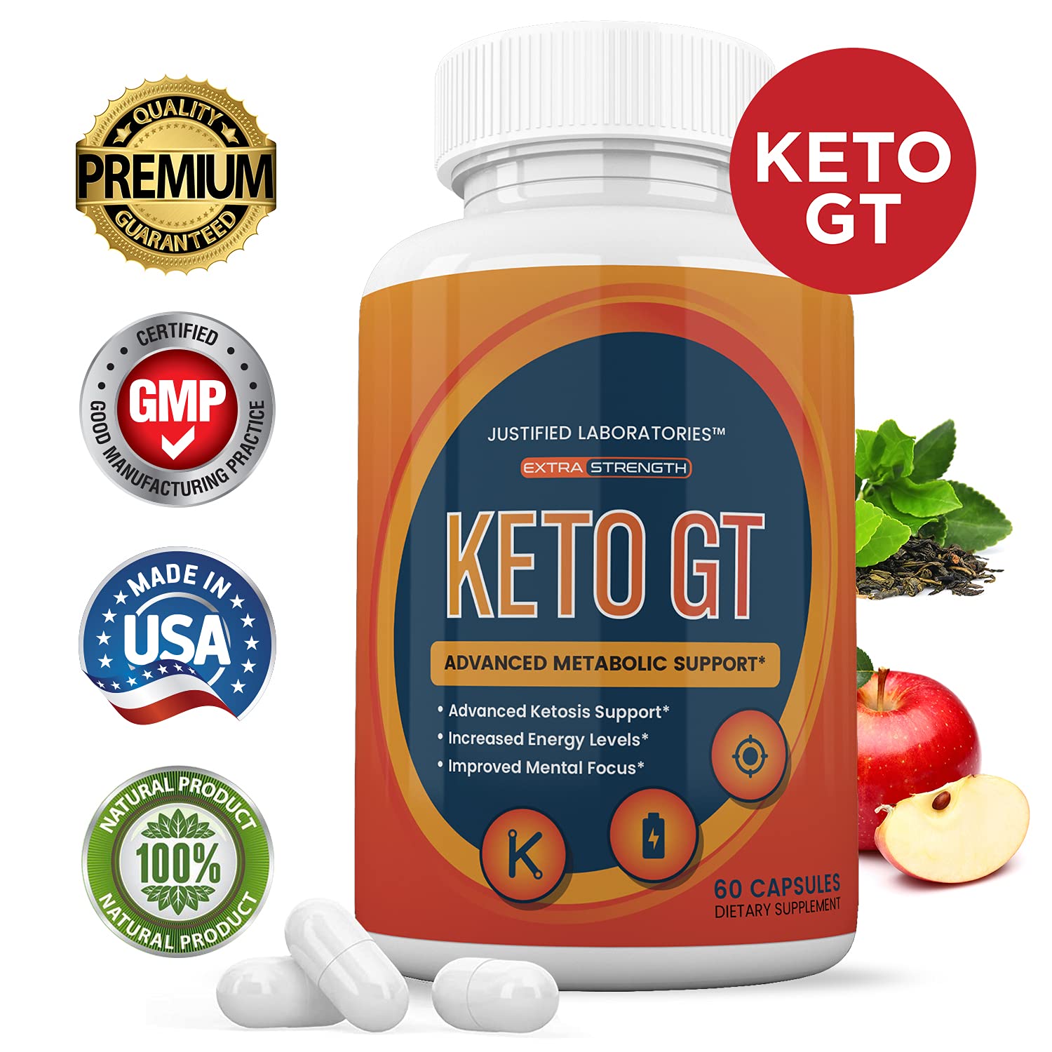 (3 Pack) Keto GT Advanced Includes Apple Cider Vinegar goBHB Exogenous Ketones Keto Pills Supplement Premium Ketosis Support for Men Women 180 Capsules