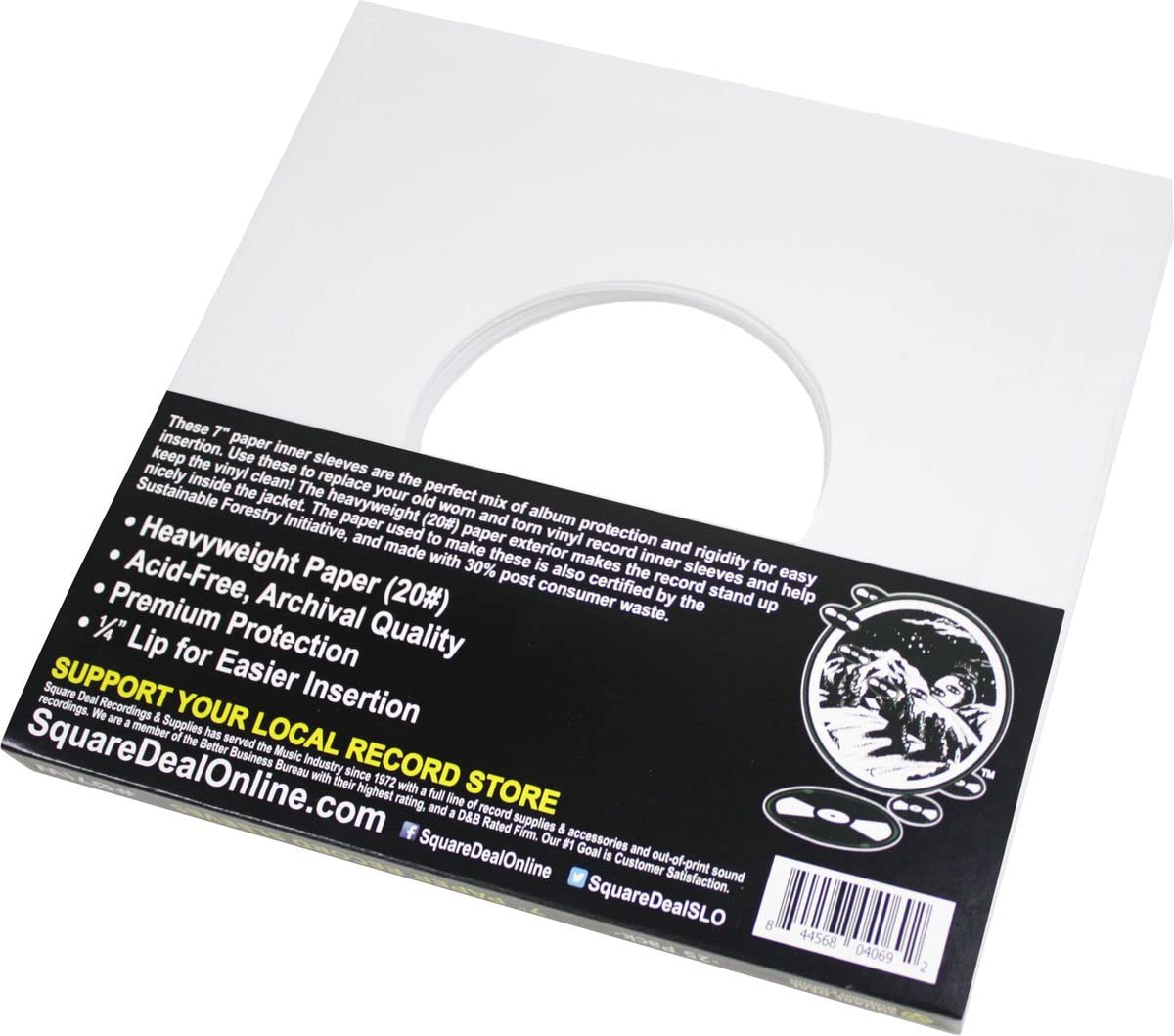 (25) Archival Quality Acid-Free Heavyweight Paper Inner Sleeves for 7" Vinyl Records #07IW