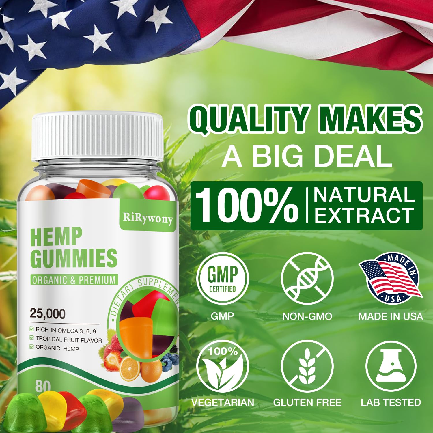 (2 Packs) Hemp Gummies High Potency - Pure Extra Strength Organic Hemp Oil Gummies - 100% Natural Bear Hemp Gummy for Adults - 160 Edibles Gummies