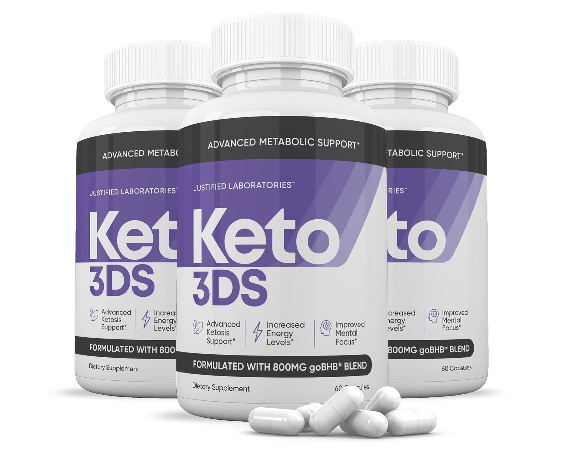 (3 Pack) Keto 3DS Pills Includes Apple Cider Vinegar goBHB Exogenous Ketones Advanced Ketogenic Supplement Ketosis Support for Men Women 180 Capsules