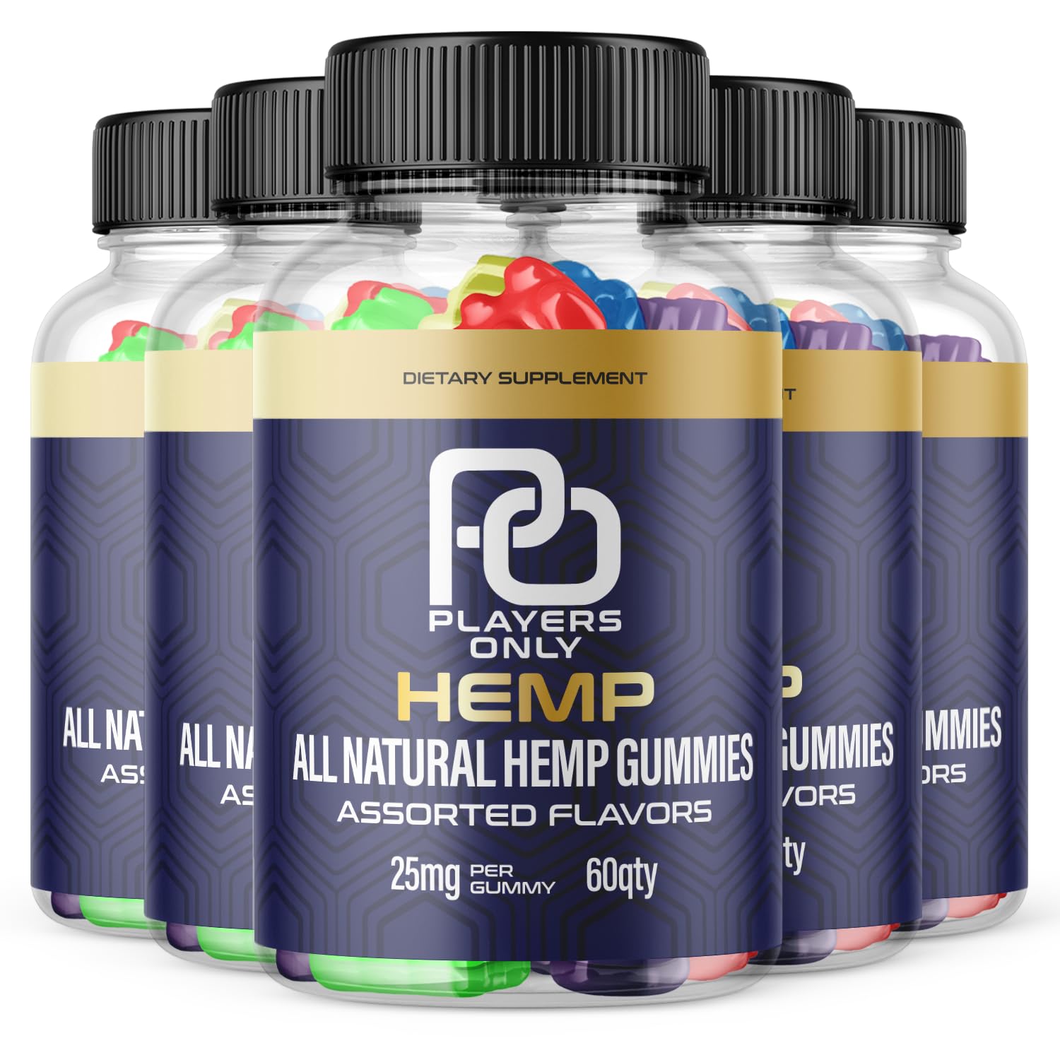 (5 Pack) Pro Players Only Gummies - Pro Players Only Hemp Premium Blend Hemp, Pro Players Only Hemp Extract Gummies, Pro Players Only Advanced Formula Supplement (300 Gummies)
