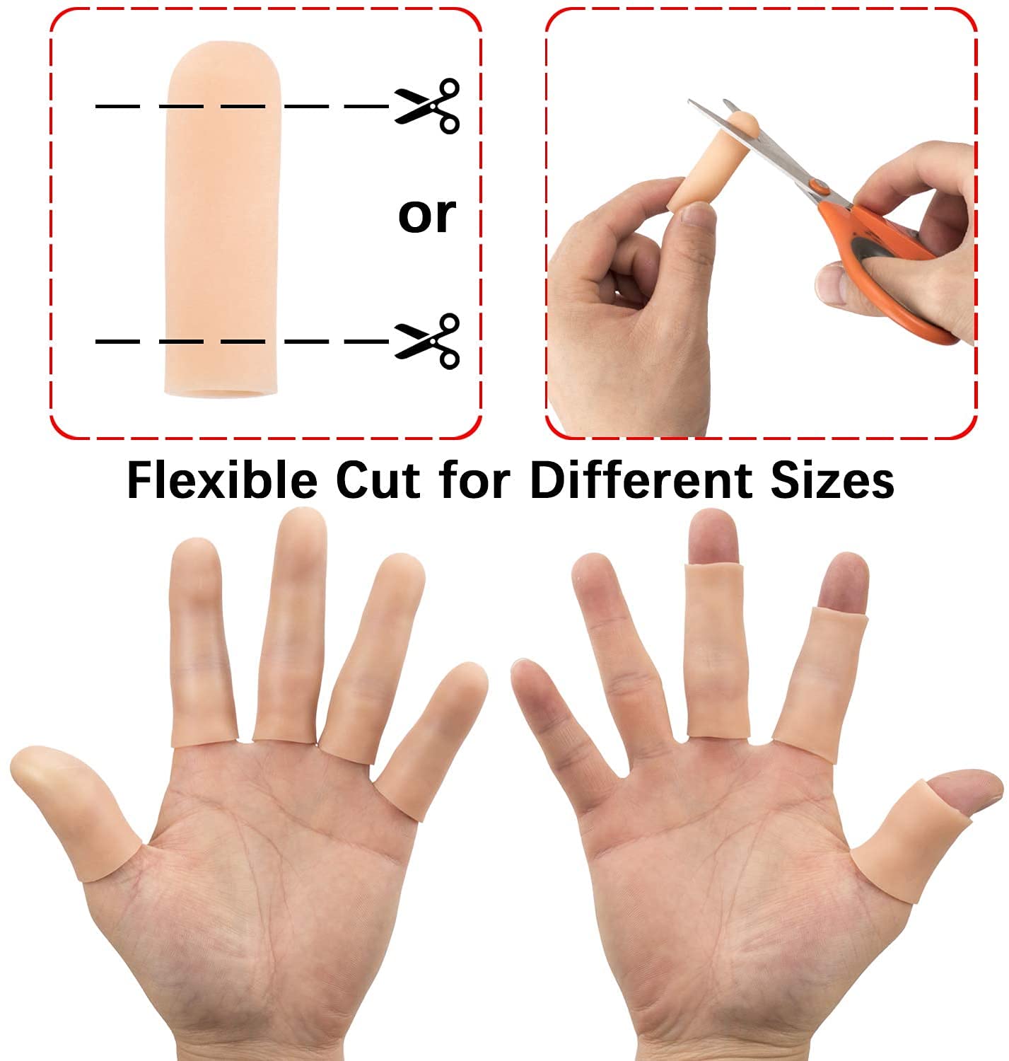 (20PCS)Gel Finger Sleeves,Finger Support,Silicones Finger Protectors,Waterproof,Finger Cots Great for Finger Craking,Finger Trigger.